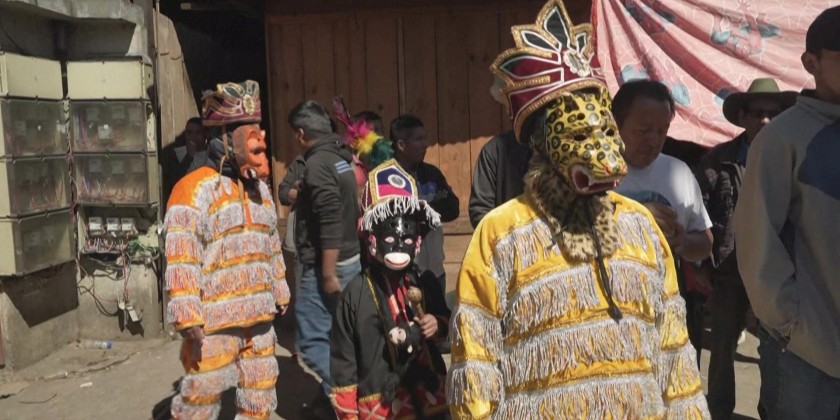Guatemalan Indigenous Perform Flying Pole Dance Tradition Myanmar